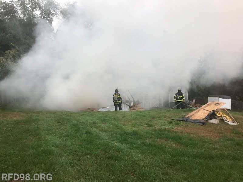 Engine 98 Assists on Shed Fire in Limerick - Royersford Fire Department