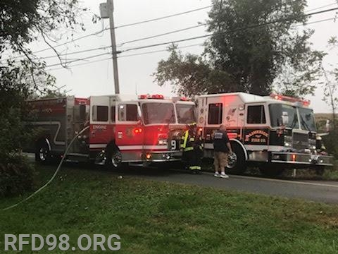 Engine 98 Assists on Shed Fire in Limerick - Royersford Fire Department